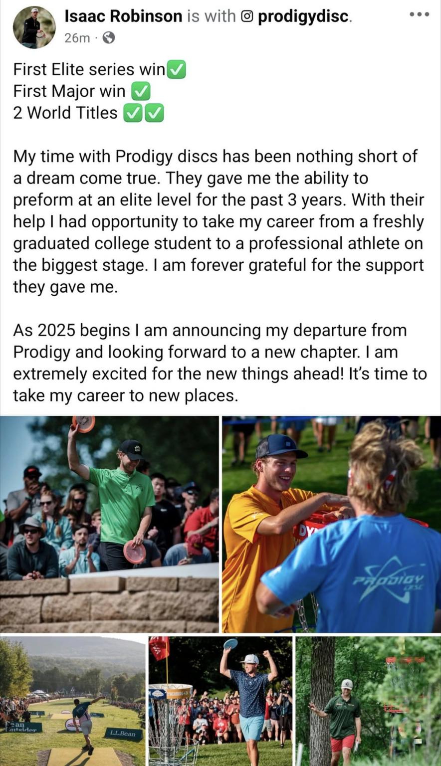 🤯 Player movement is in full swing as Ezra Robinson signs with Discraft ...